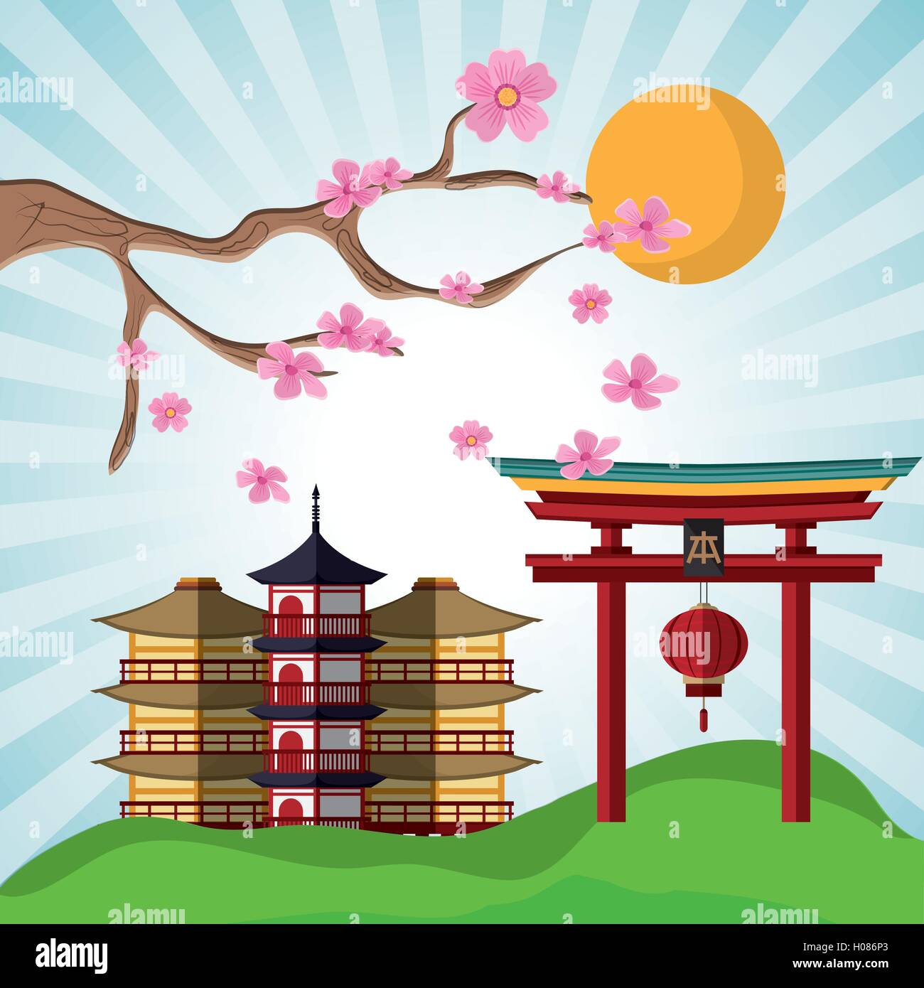 Japan culture and landmark design Stock Vector Image & Art - Alamy