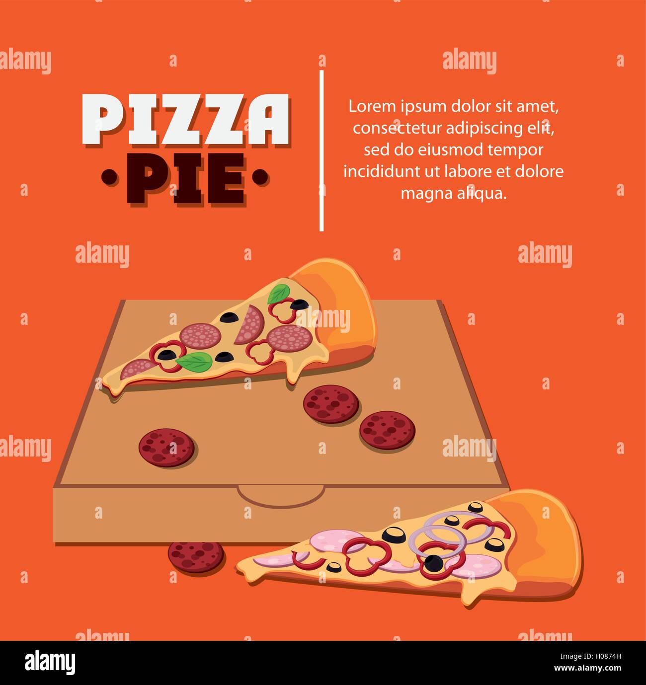 Pizza pie and carton box design Stock Vector Image & Art - Alamy