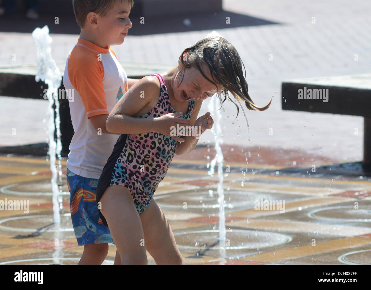 Splish-Splash/. Children playing at the children's water feature on ...