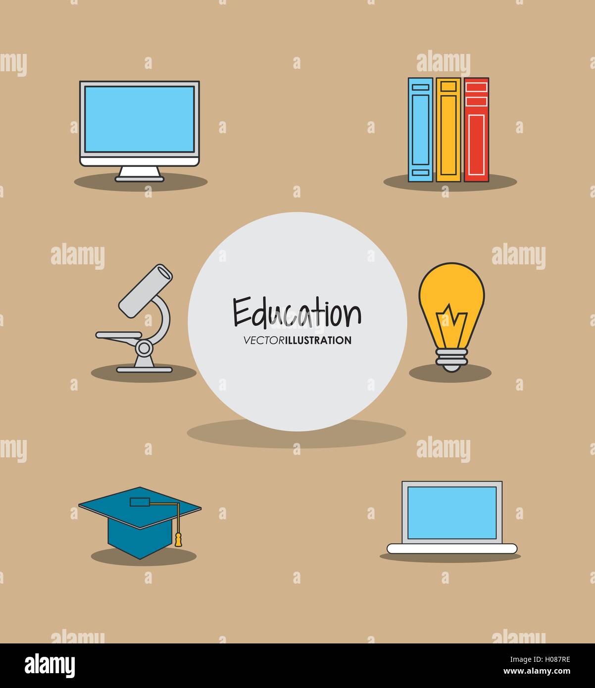 education and academia related icons emblem Stock Vector Image & Art ...