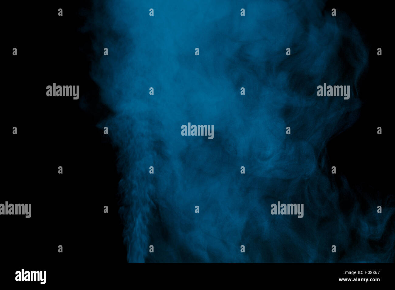 Abstract aquamarine water vapor on a black background. Texture. Design ...