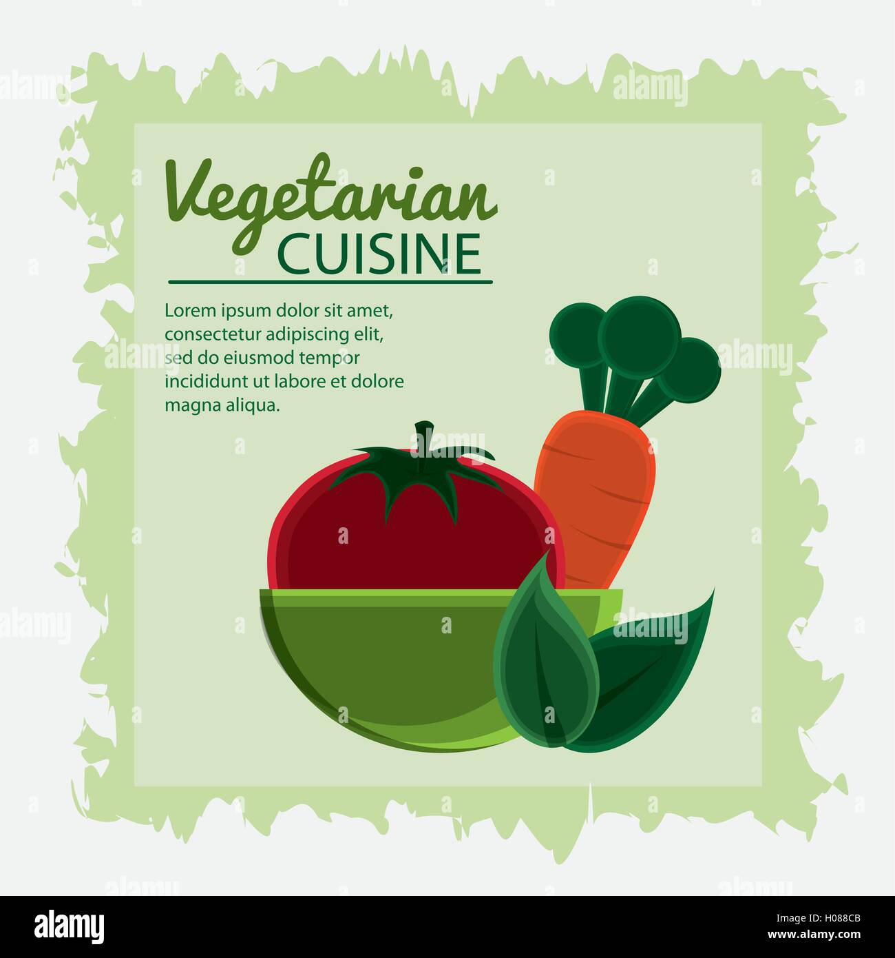 Vegetarian cuisine organic and healthy food design Stock Vector Image ...