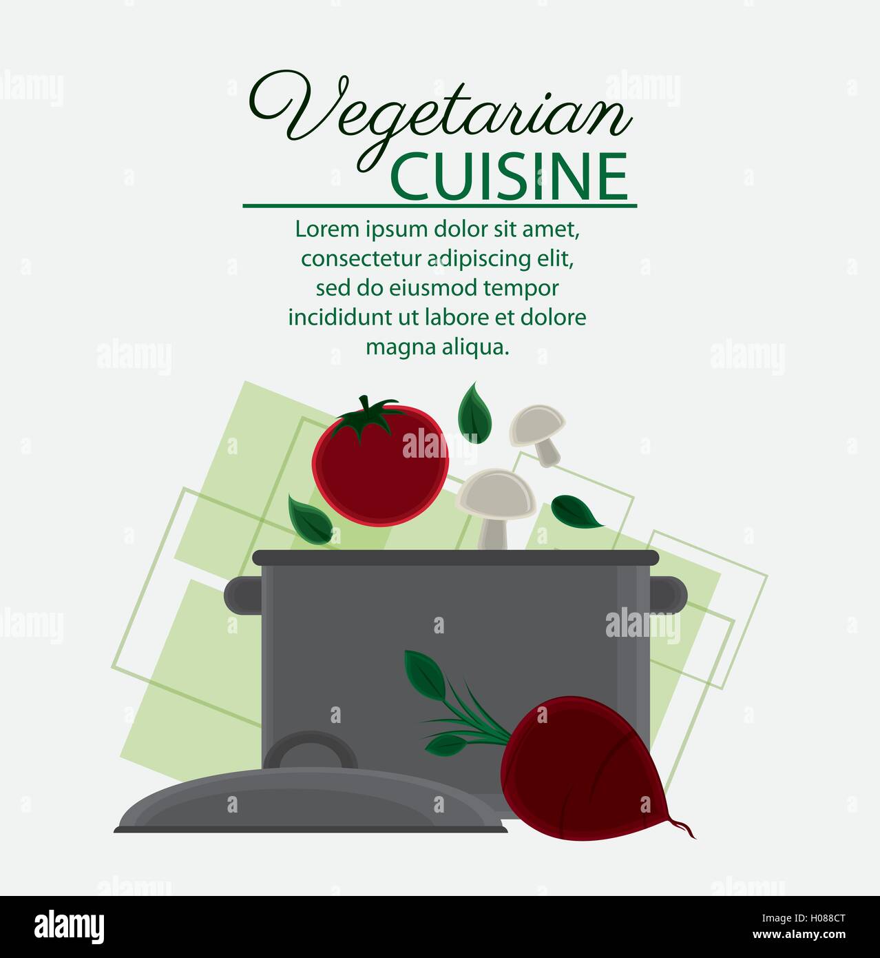 Vegetarian cuisine organic and healthy food design Stock Vector Image ...