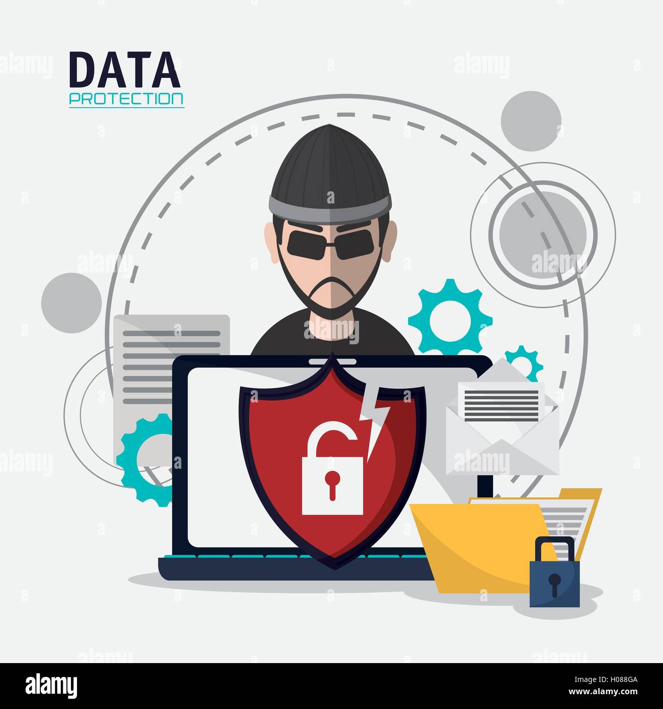 Data protection and Cyber security system Stock Vector Image & Art - Alamy