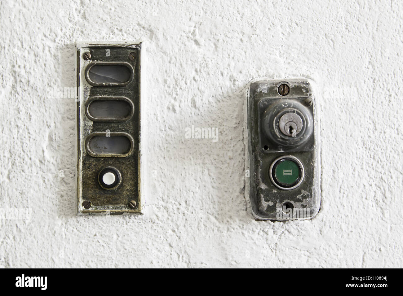 Old electric switch, an electrical object detail Stock Photo - Alamy
