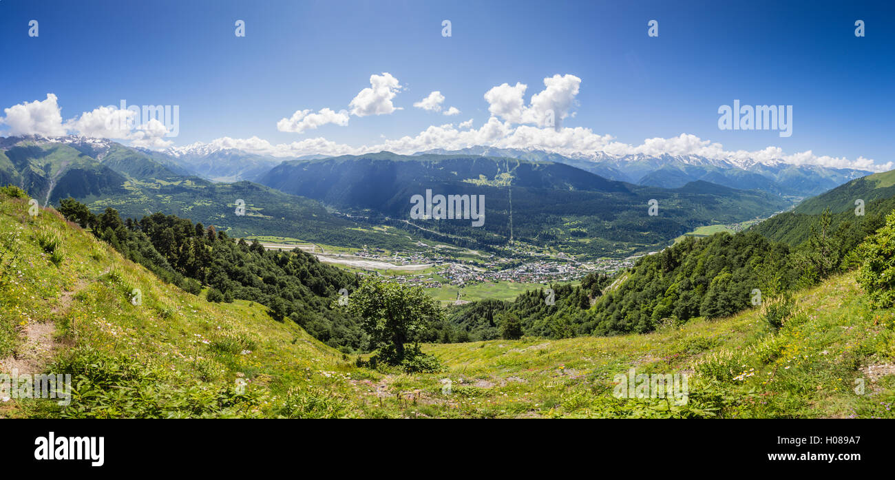 mountains, green, peaks, Georgia, Svanetia Stock Photo - Alamy