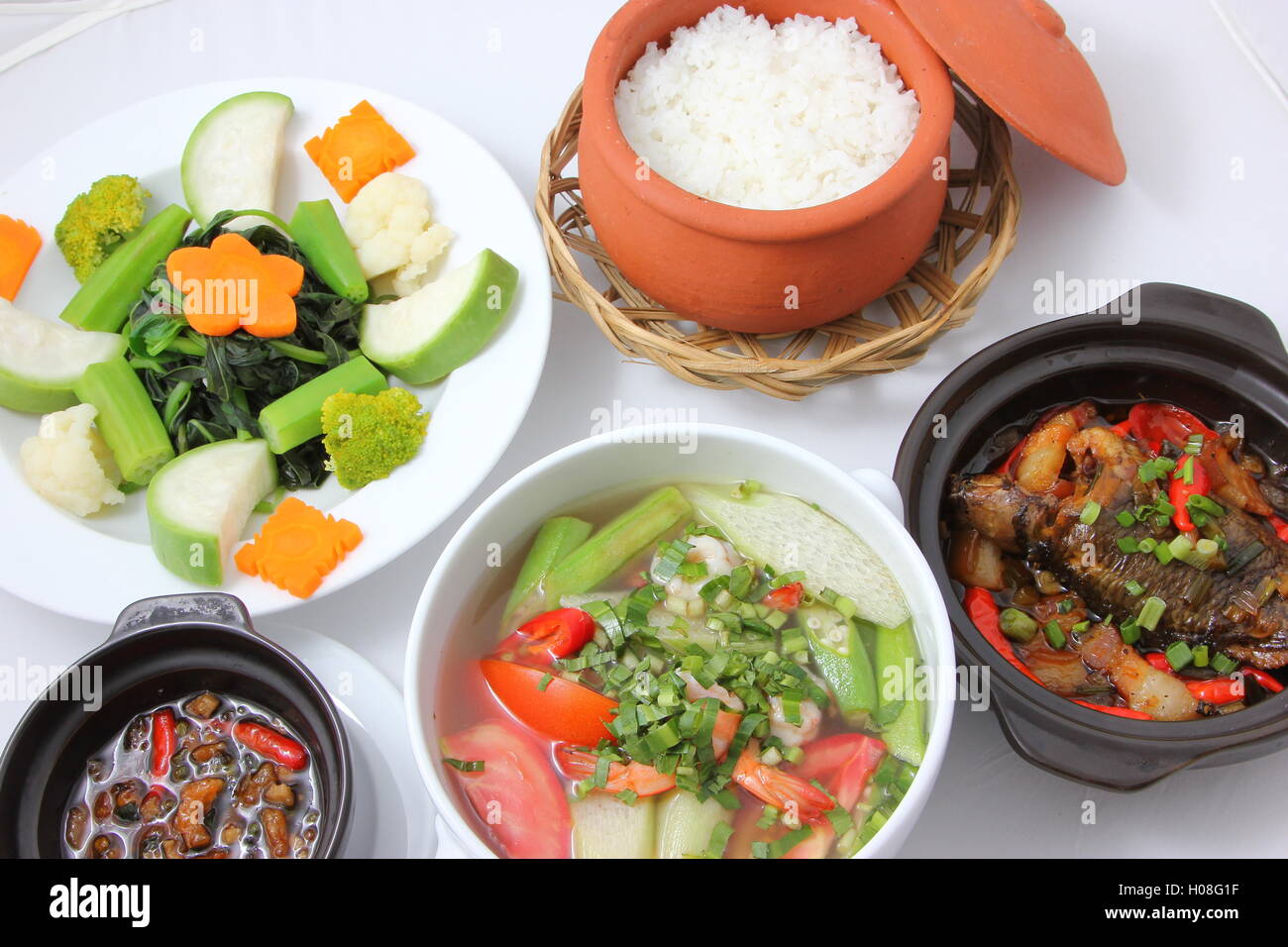 A Vietnamese traditional meal on the table Stock Photo - Alamy