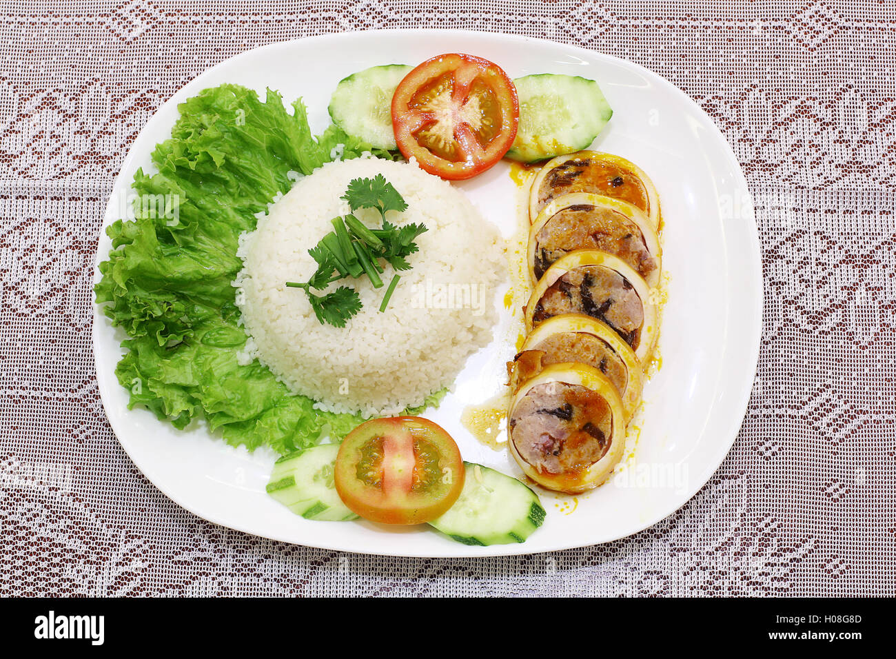 Rice with pork Stock Photo - Alamy