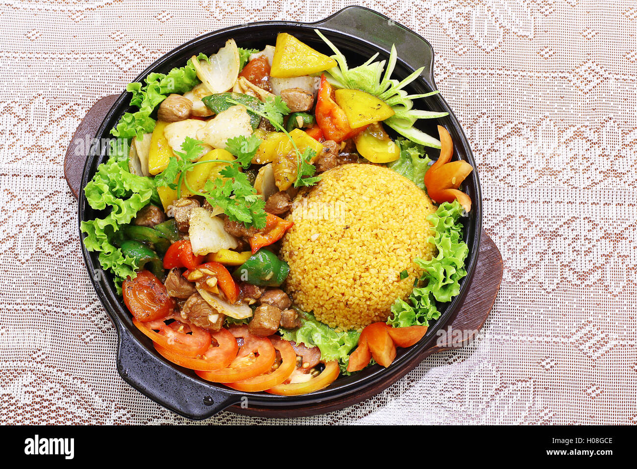 Yellow fried rice Stock Photo - Alamy
