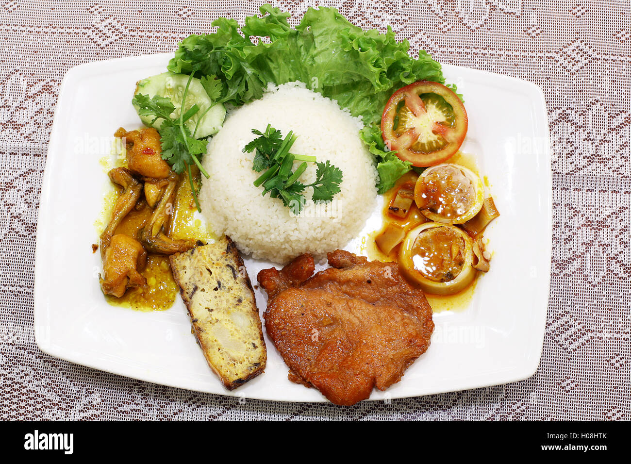 Vietnamese fried rice or com tam suon Stock Photo - Alamy