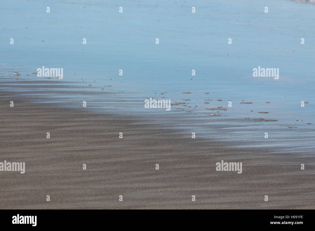 receding tide, shoreline comparison, wet and wetter sand, wet sand ...