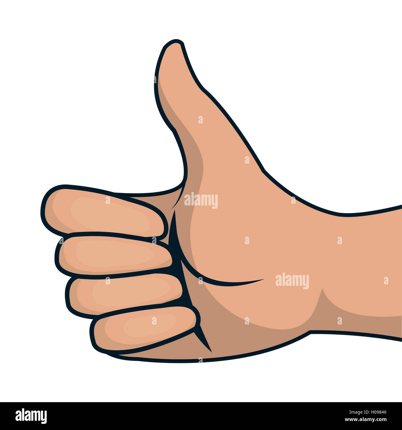 thumb up symbol line black gesture front design Stock Vector Image ...