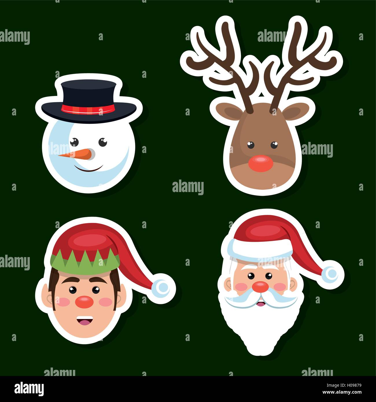 Reindeer faces Stock Vector Images - Alamy
