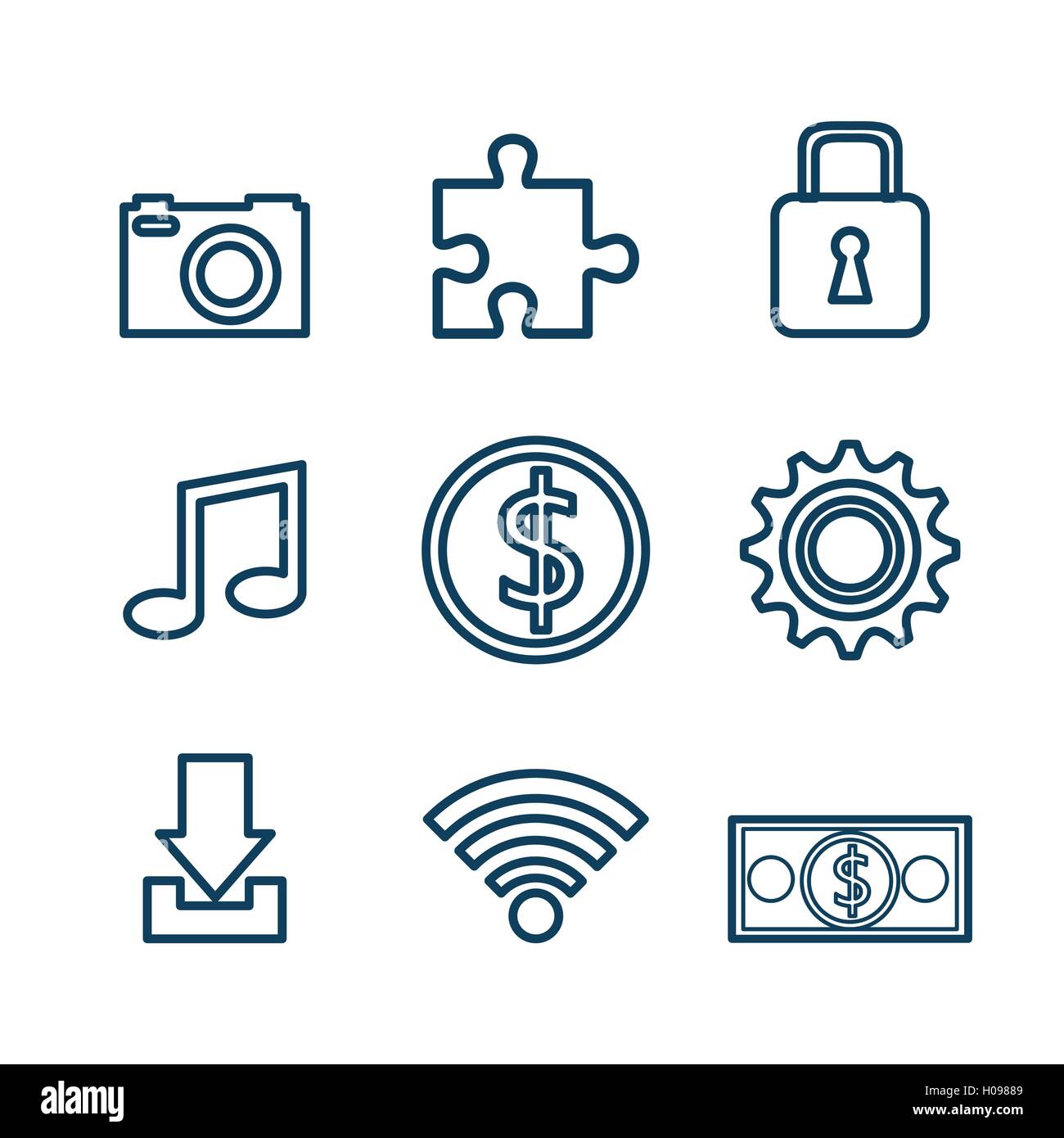 set icons digital design Stock Vector Image & Art - Alamy