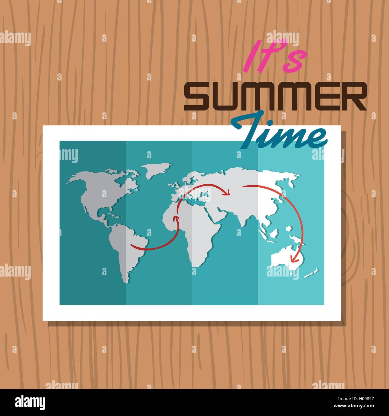 postcard summer vacation map Stock Vector Image & Art - Alamy