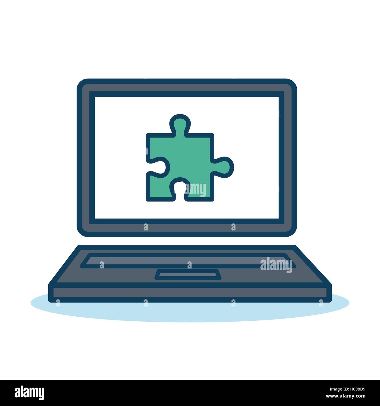 laptop with puzzle icon design isolated Stock Vector Image & Art - Alamy