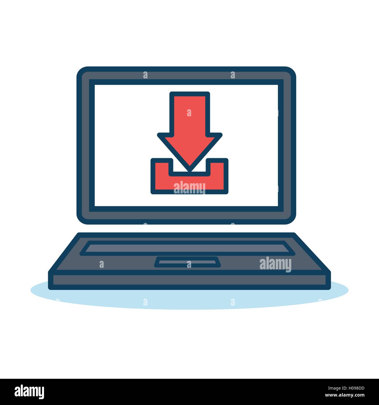 laptop download data technology design isolated Stock Vector Image ...