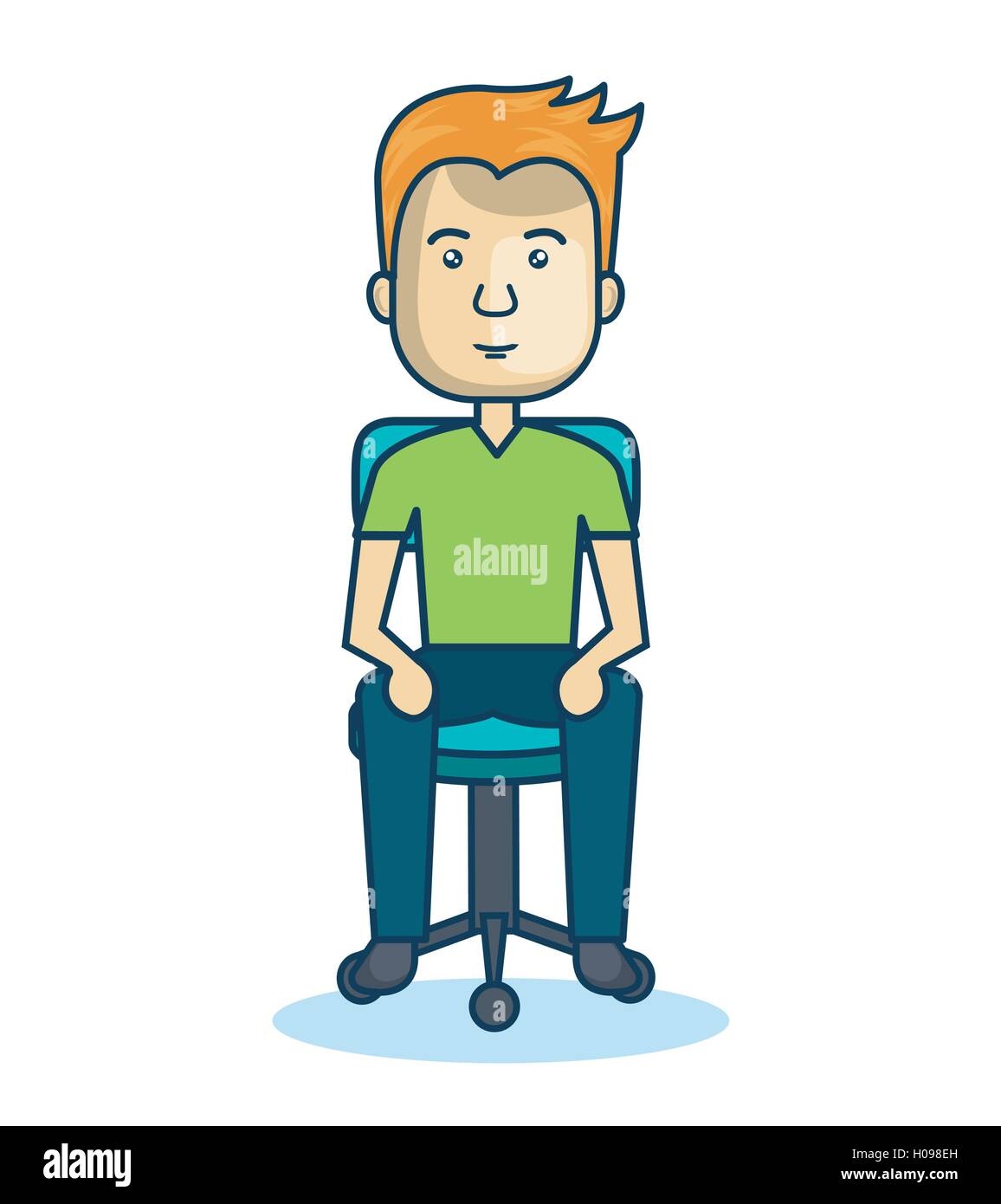 cartoon guy sitting on chair design isolated Stock Vector Image & Art ...