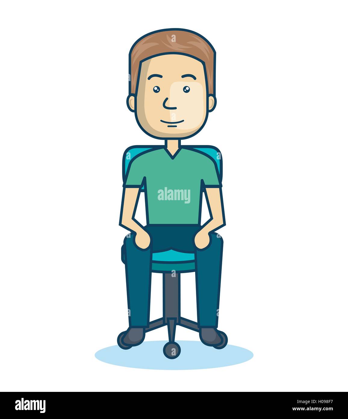 cartoon guy sitting on chair design isolated Stock Vector Image & Art ...