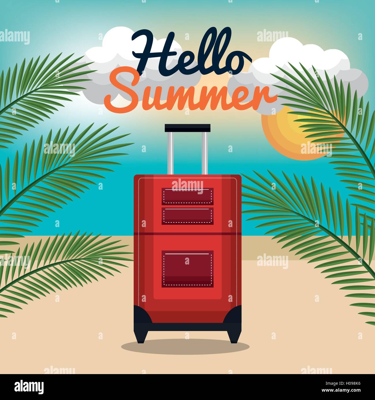 travel suitcase hello summer vacation design Stock Vector Image & Art ...