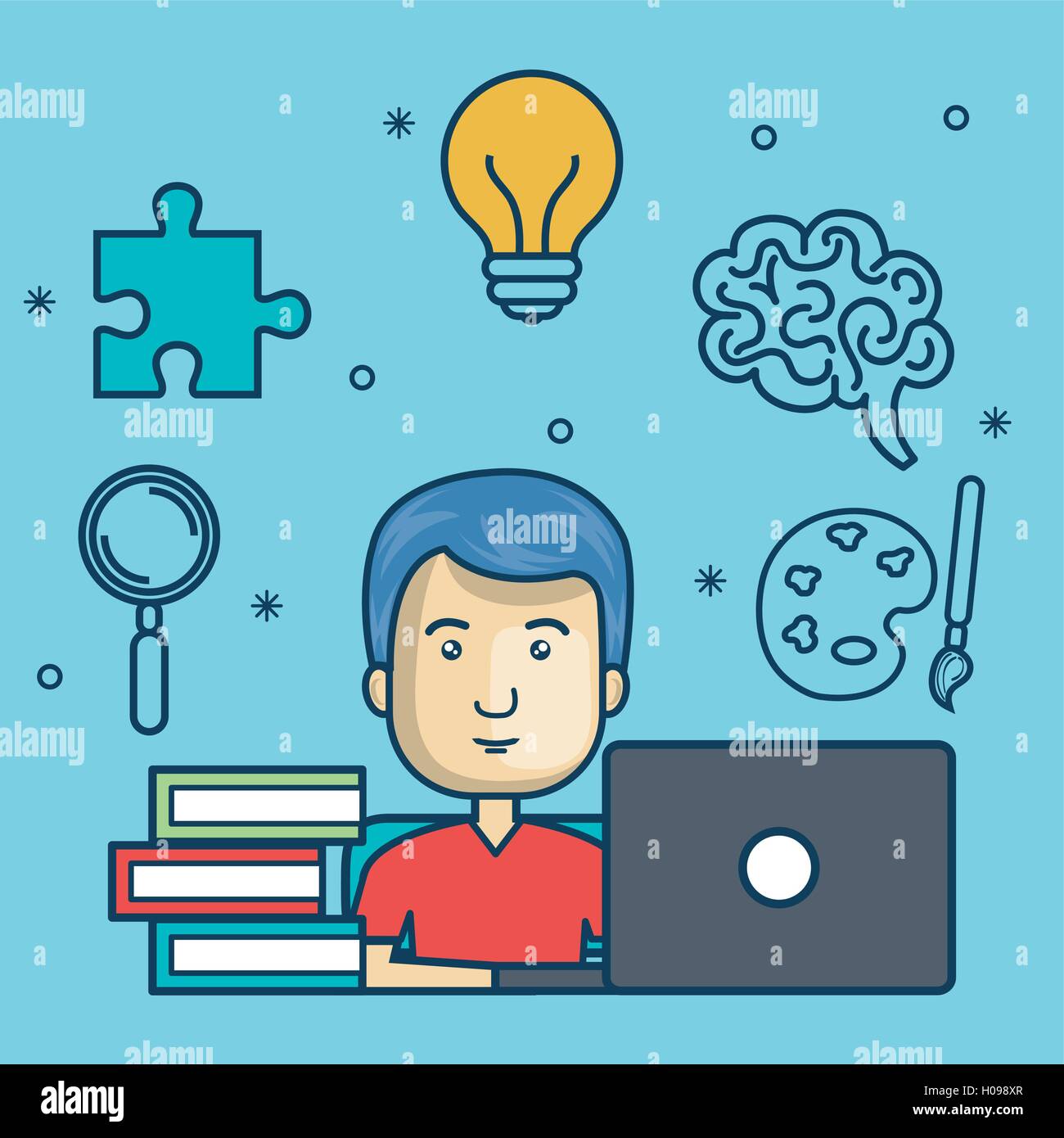 guy education online with laptop design Stock Vector Image & Art - Alamy