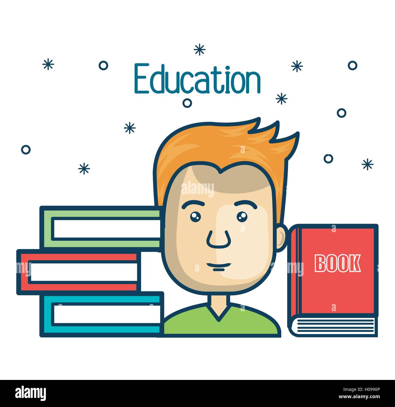 Cartoon figure boy books hi-res stock photography and images - Alamy