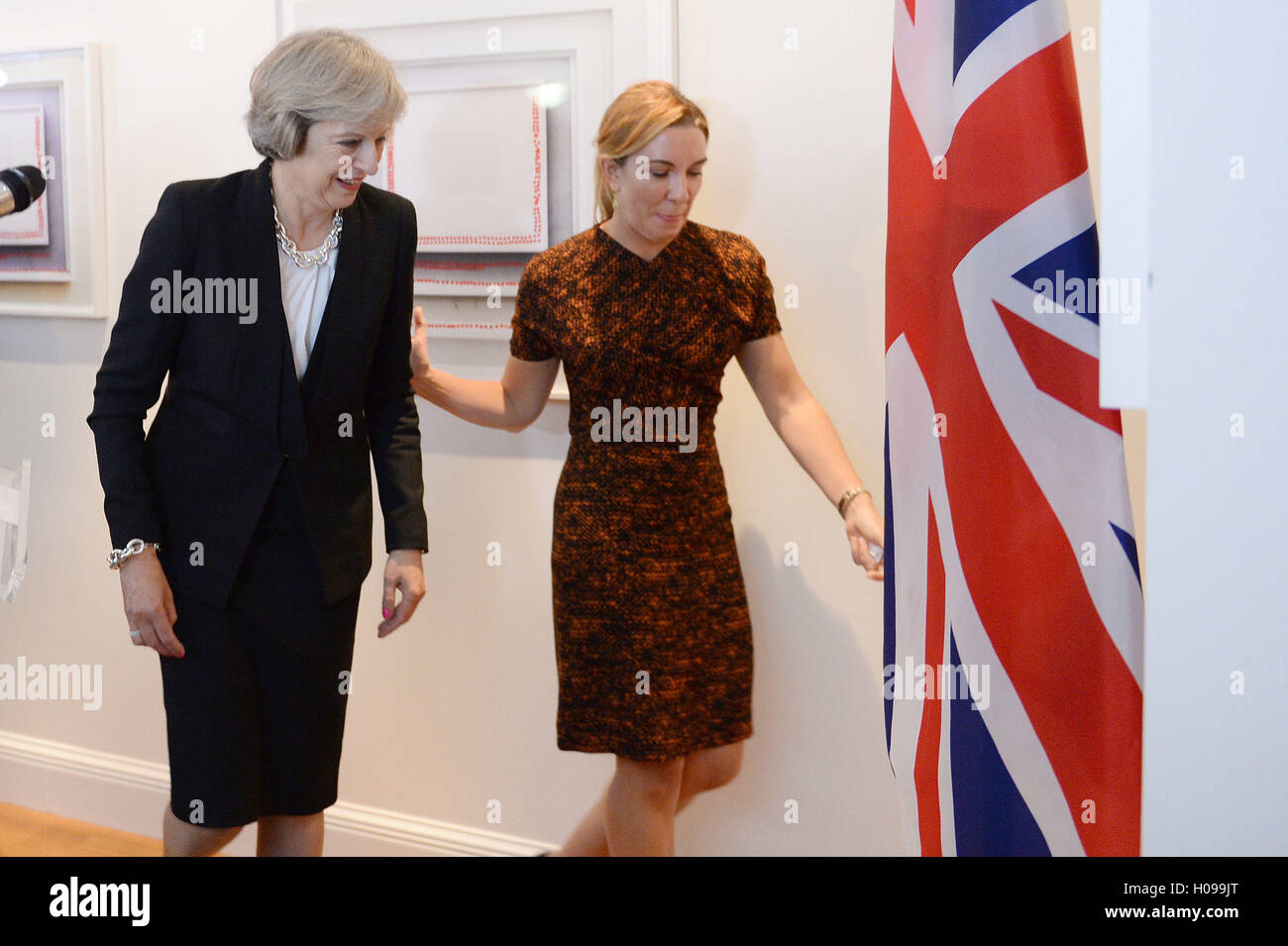 Prime Minister Theresa May arrives to speak to American business ...