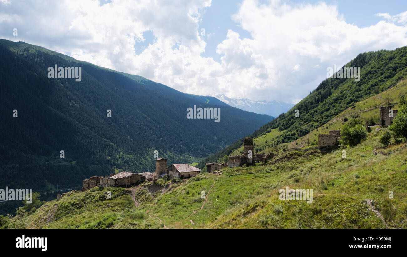 mountains, green, peaks, Georgia, Svanetia,far, landscape, mountain ...