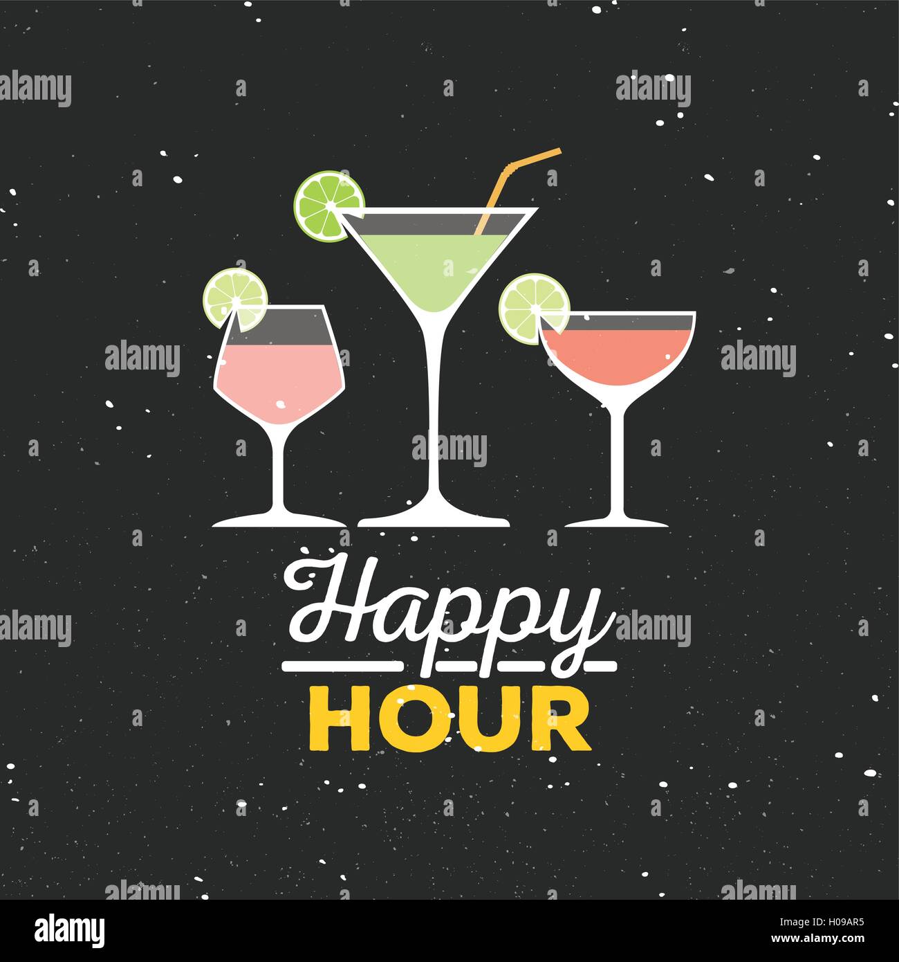 Happy hour label Stock Vector Image & Art - Alamy