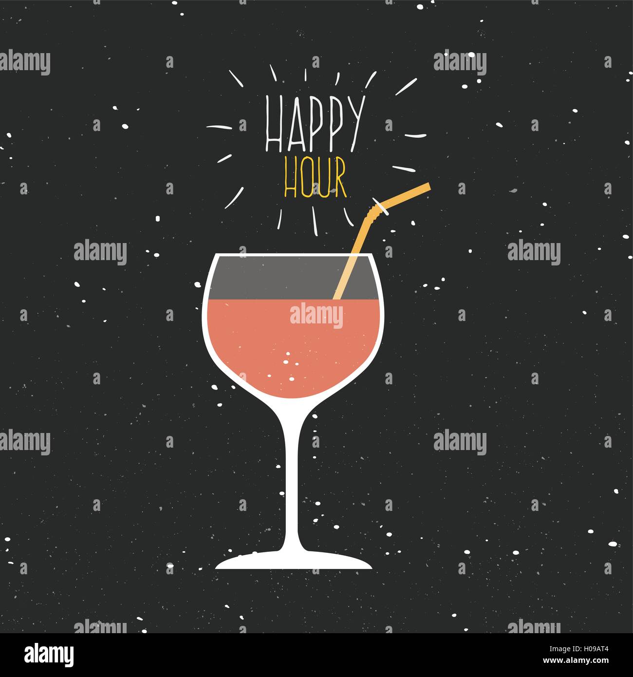 Happy hour vector retro hi-res stock photography and images - Alamy