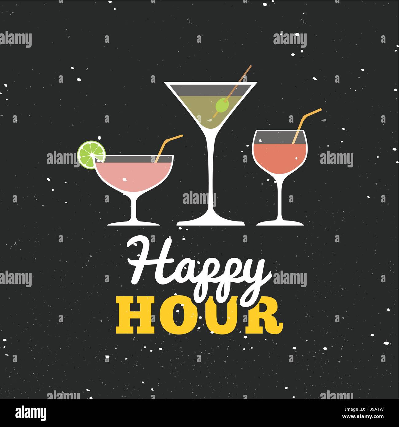 Happy hour stamp hi-res stock photography and images - Alamy