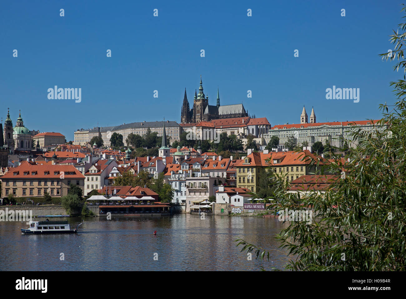 A view across the river of Prague Castle on a summers day Stock Photo ...