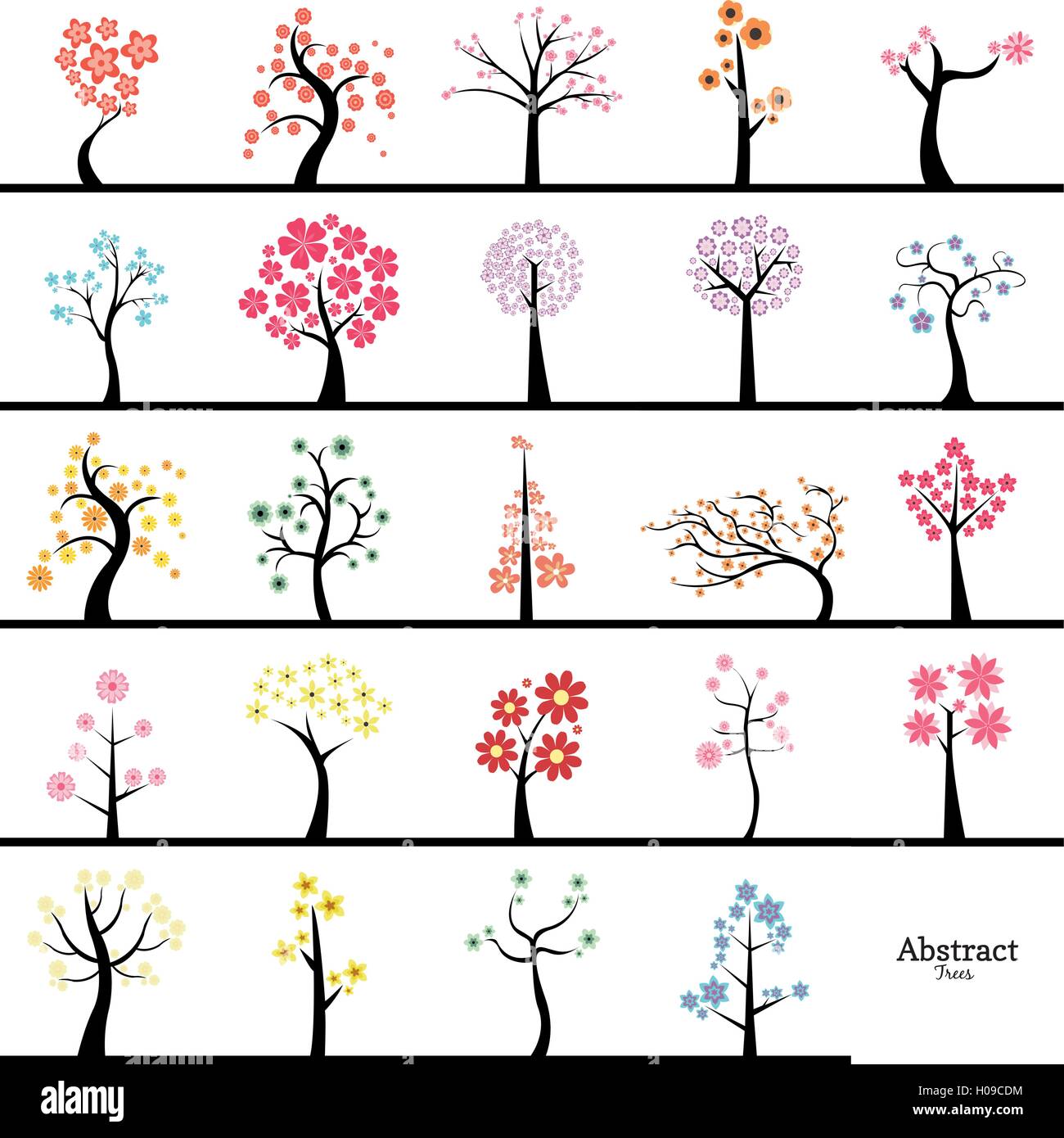 Cute Abstract trees Stock Vector Image & Art - Alamy