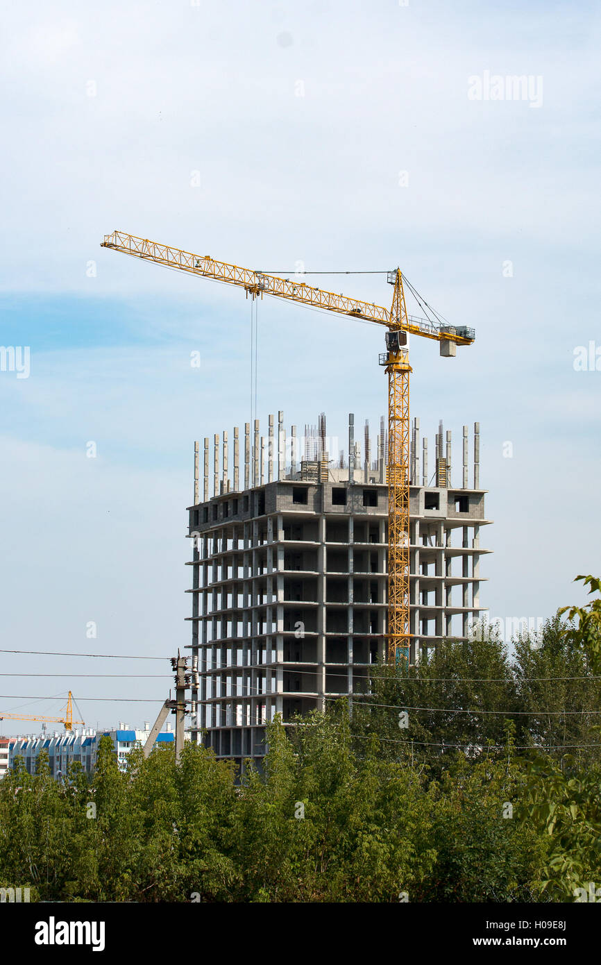 House being built with scaffolding hi-res stock photography and images ...