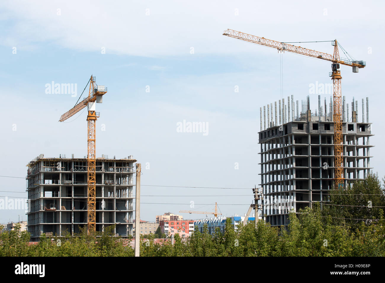 House being built with scaffolding hi-res stock photography and images ...