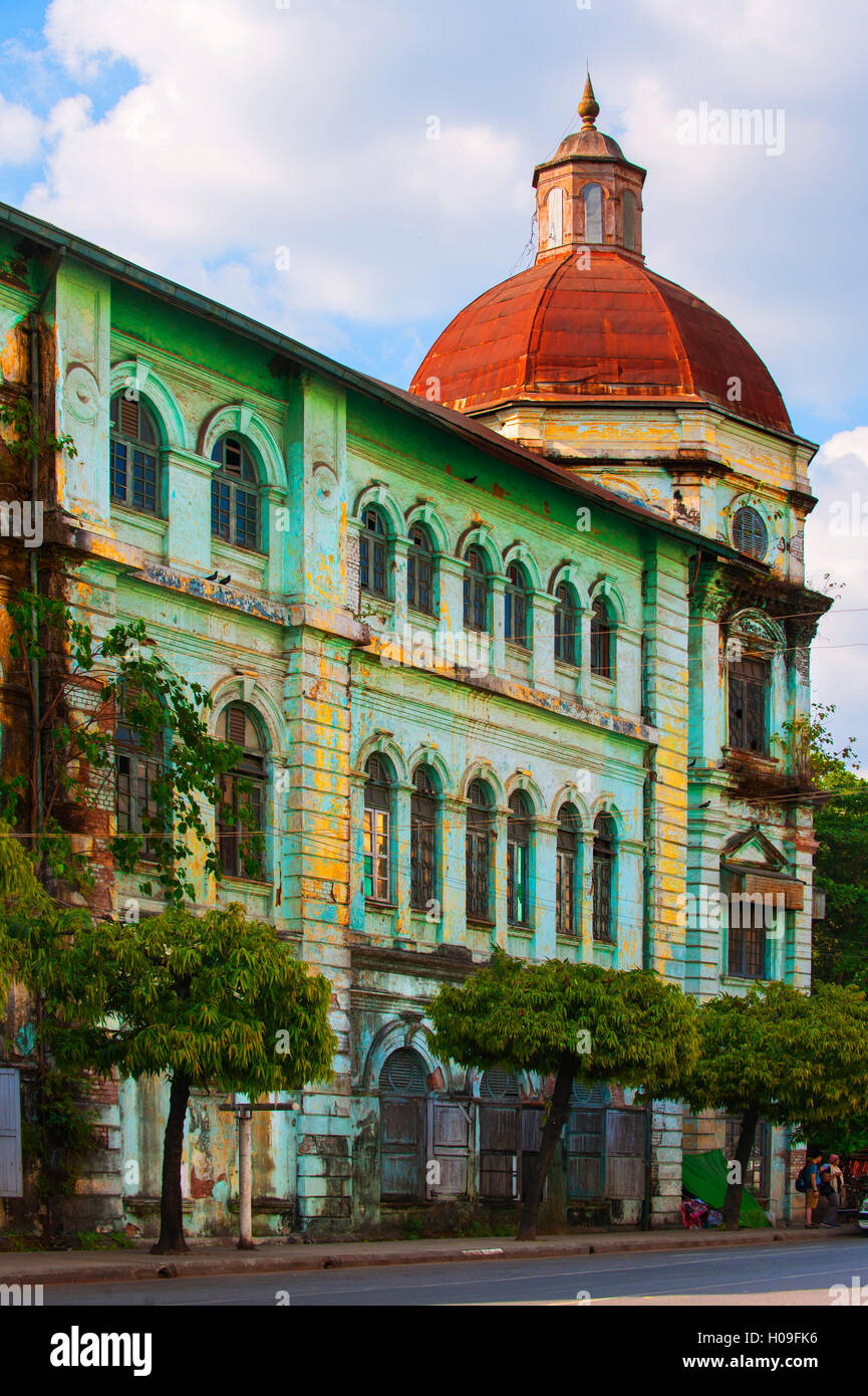 Old Colonial architecture, Yangon (Rangoon), Myanmar (Burma), Asia ...