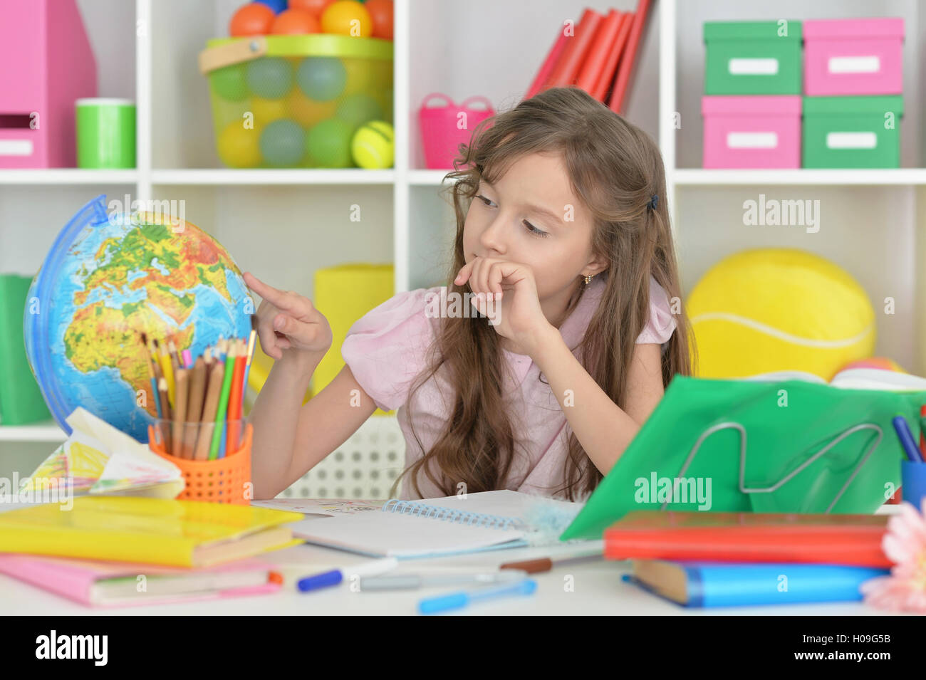 student girl at class Stock Photo - Alamy
