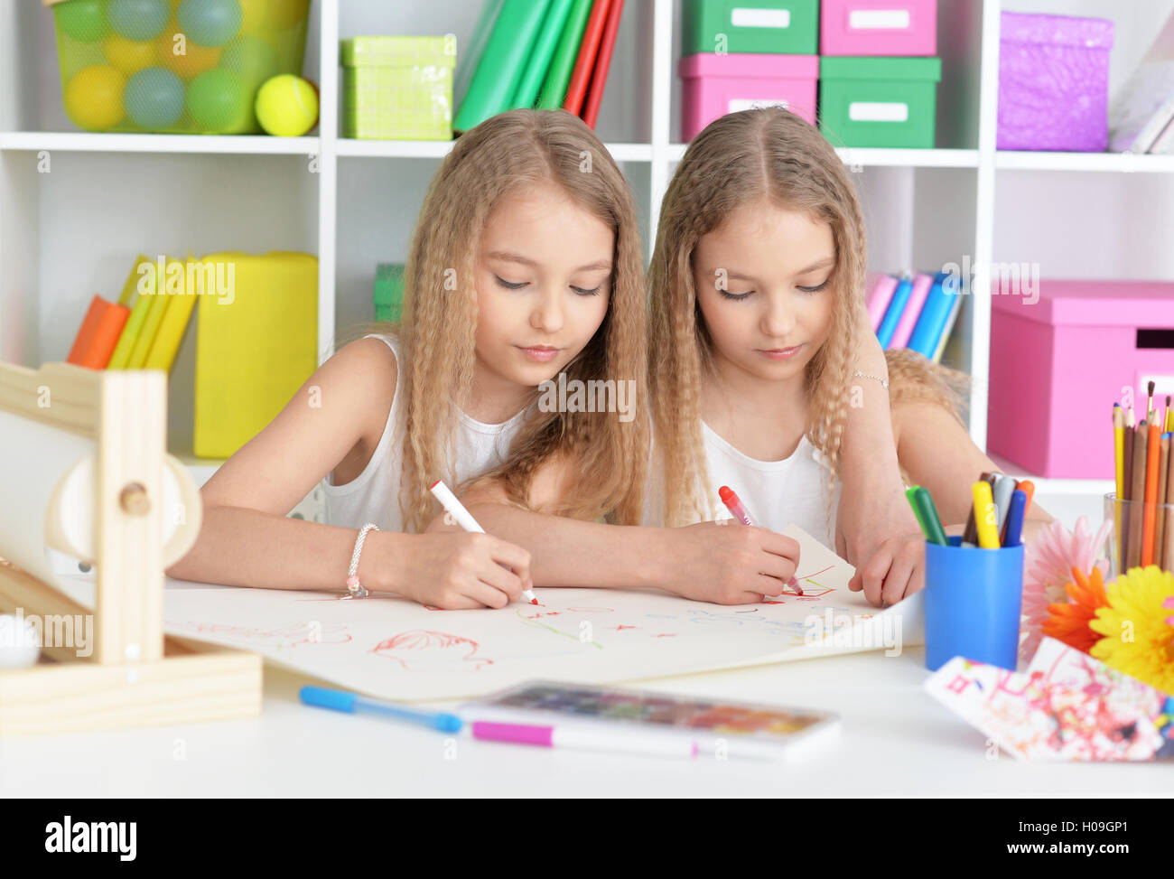 beautiful little girls at class Stock Photo - Alamy