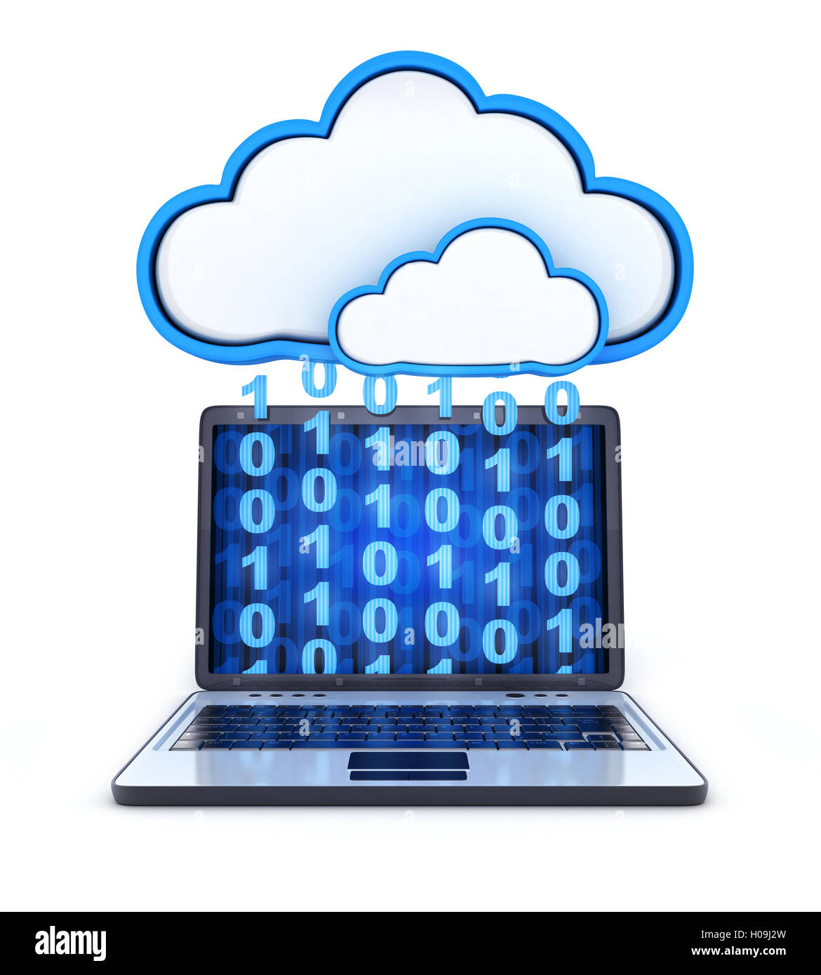 Laptop connected to cloud hi-res stock photography and images - Alamy