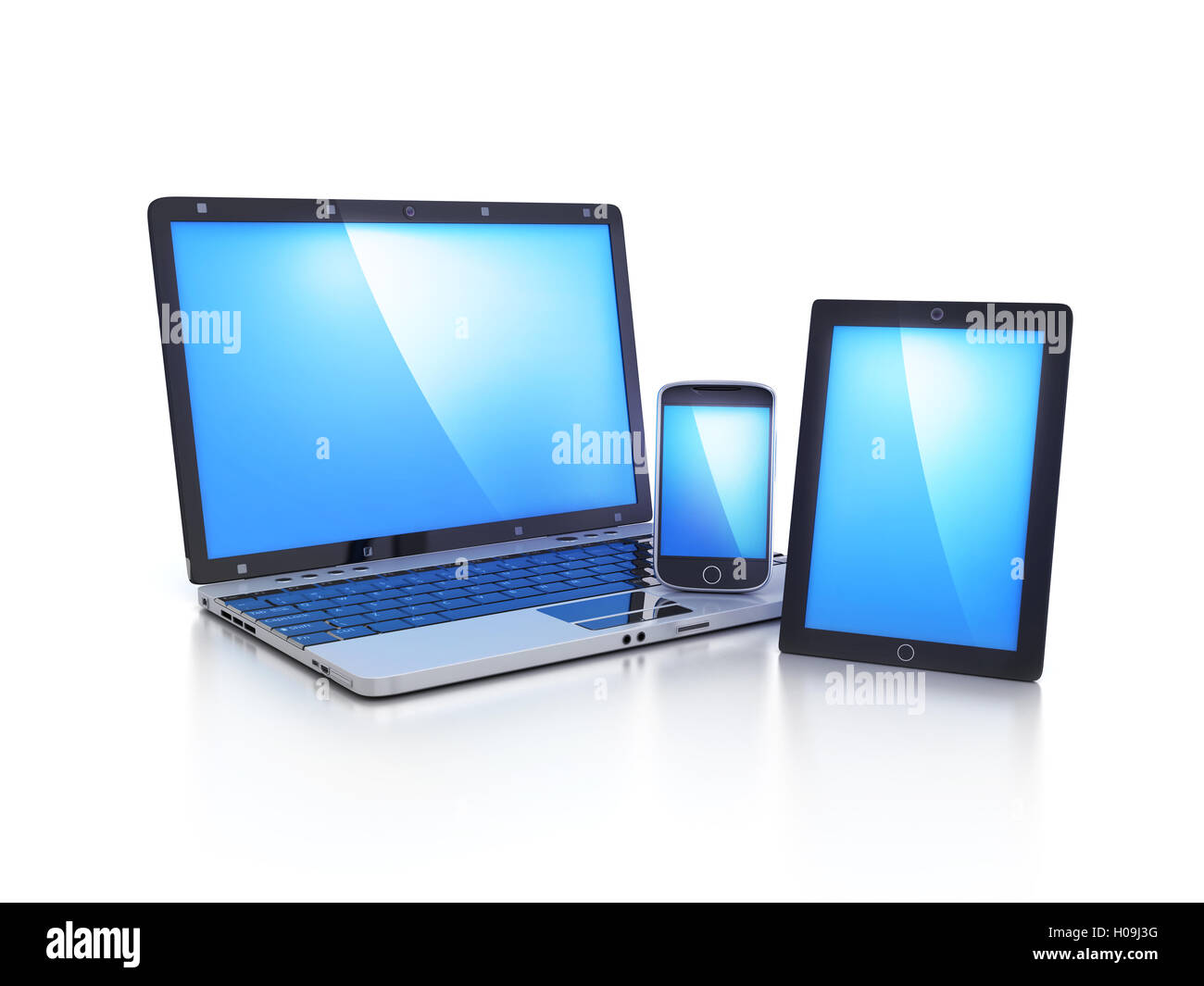 Laptop pad phone done in hi-res stock photography and images - Alamy