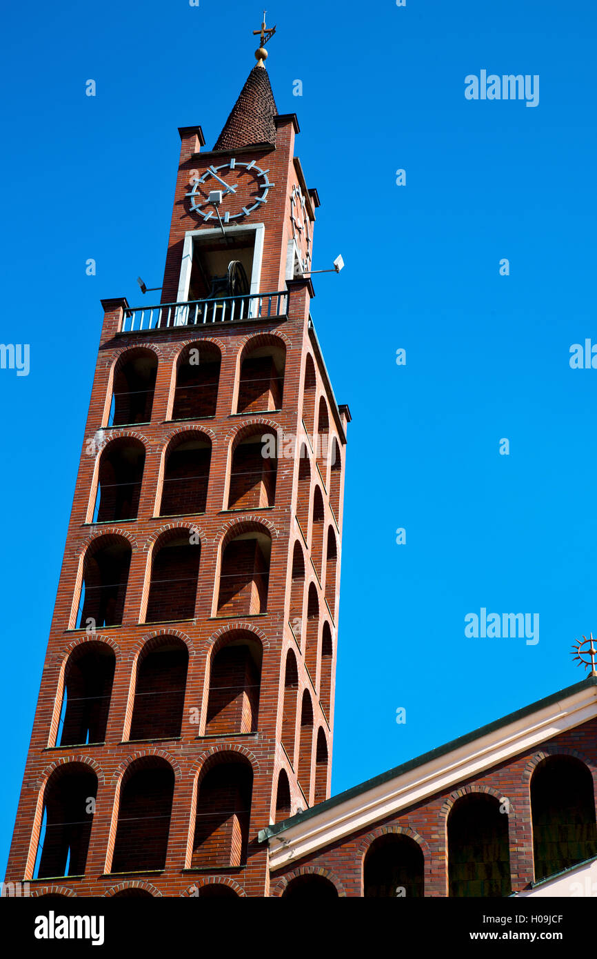 castellanza old abstract in italy the wall and church tower bell sunny ...