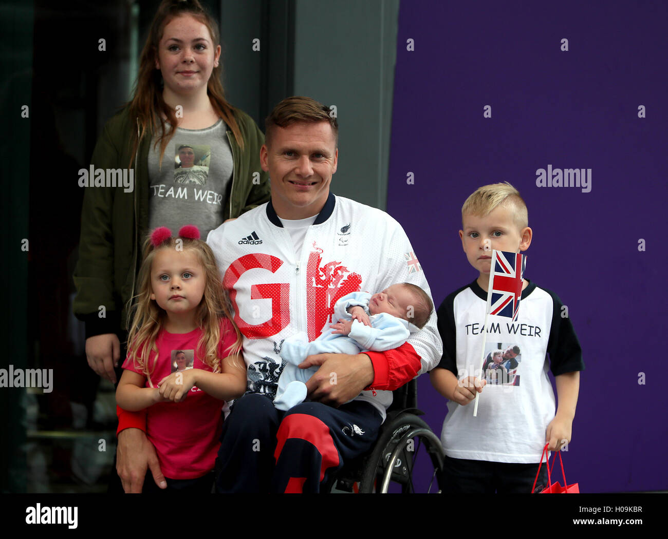Great Britain's David Weir with new born son Lenny and family, 5 year ...