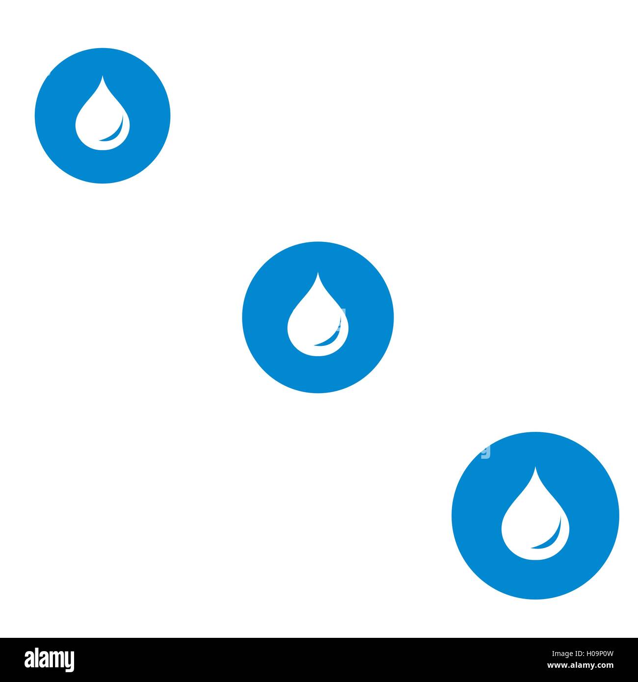 Stylized icon of the three colored fuel droplets silhouette in circles ...