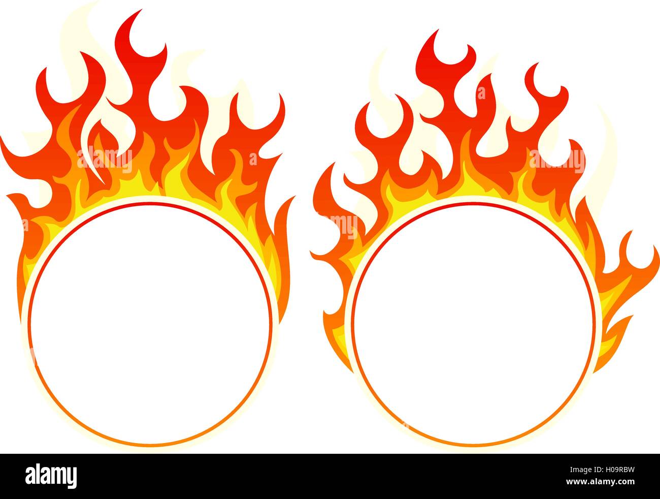 Fire circle frame flame Cut Out Stock Images & Pictures - Alamy