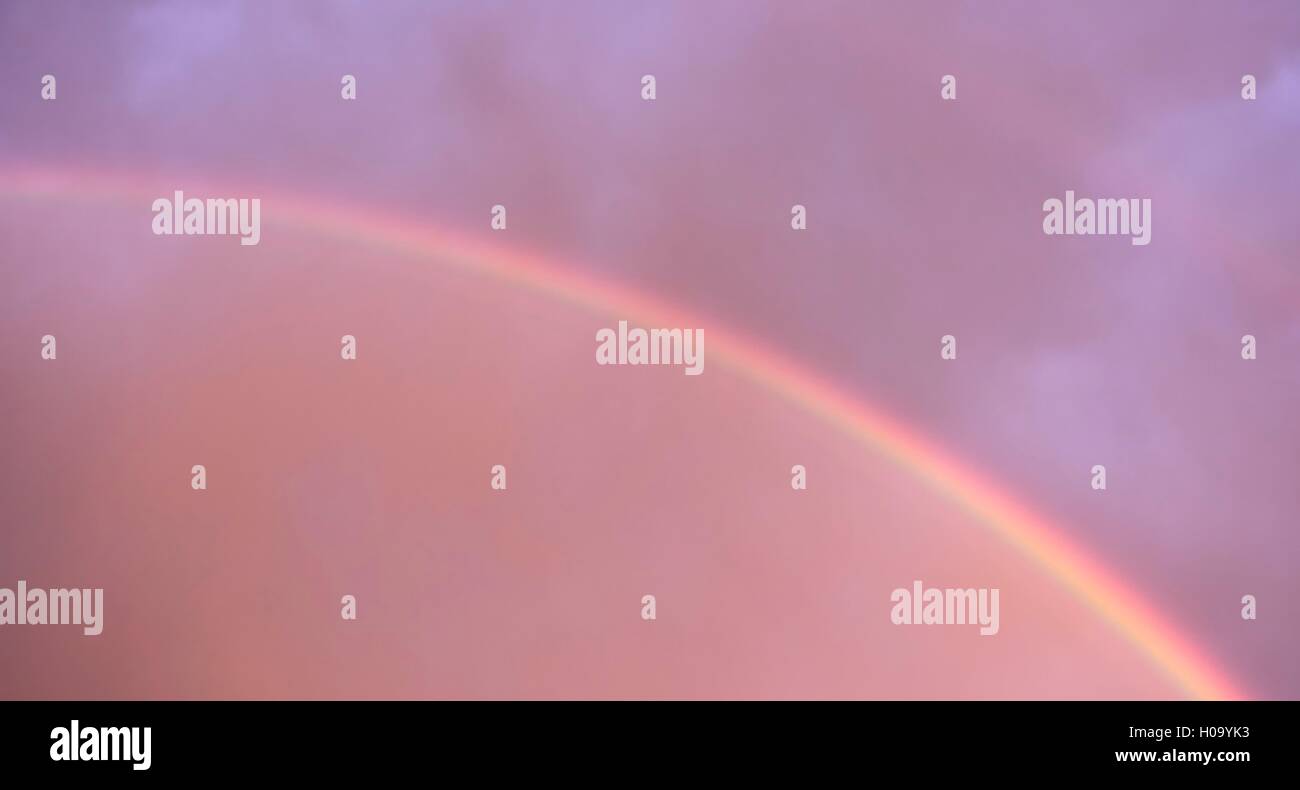 Double rainbow, segment, atmospheric optical phenomenon, Bavaria ...