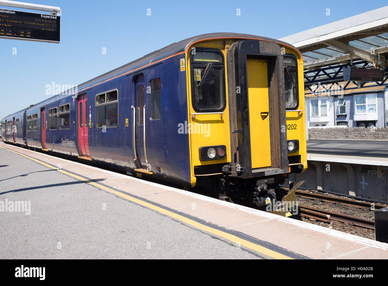 Class 150 150202 at Weymouth Stock Photo - Alamy