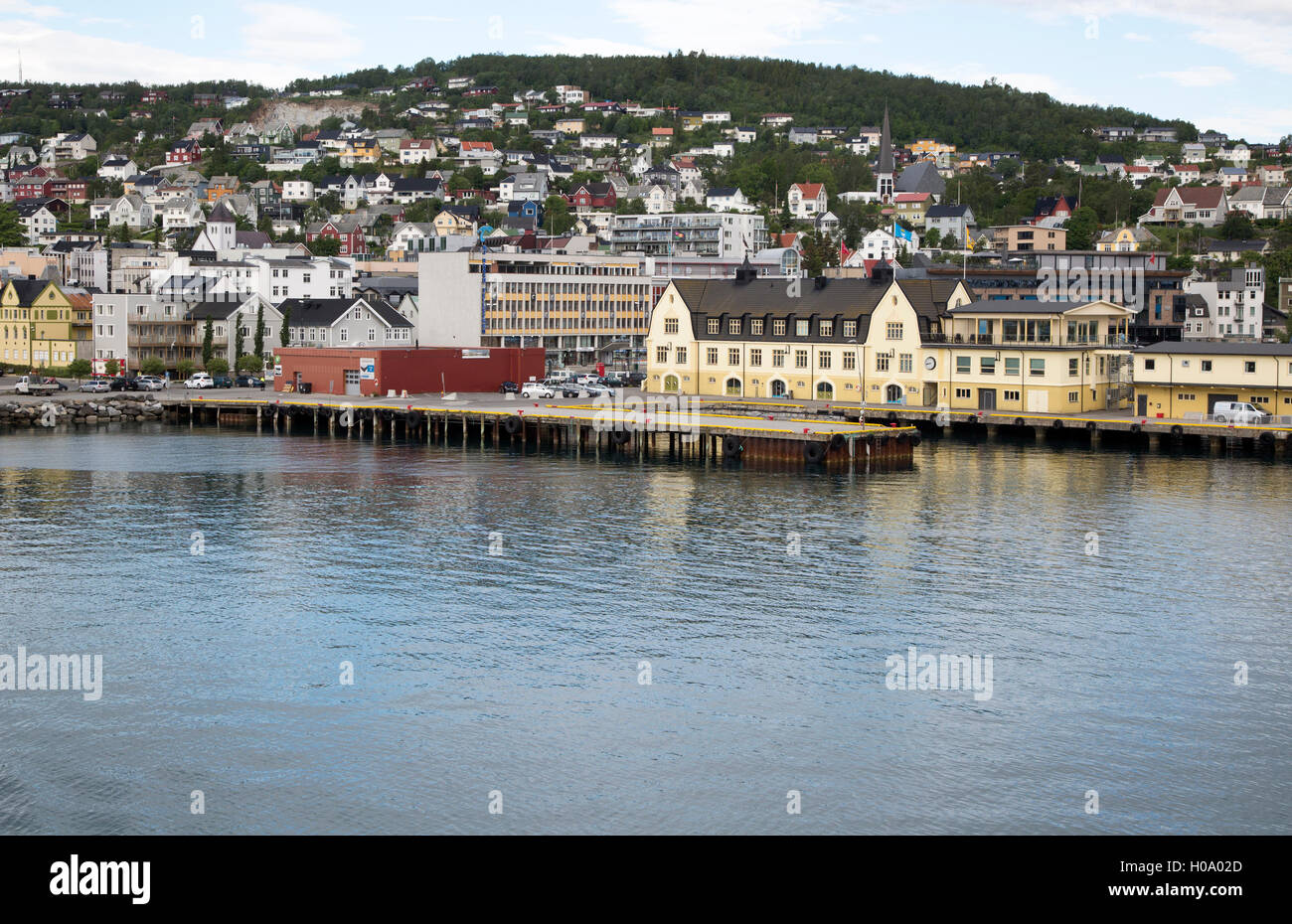 Port and town of Harstad, Hinnoya island, Troms county, Norway Stock ...