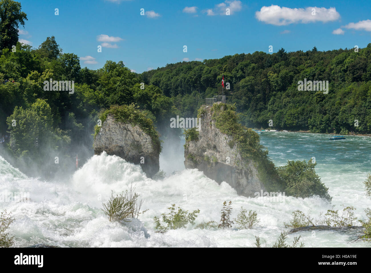 Rhein Falls, flood, Neuhausen am Rheinfall, Canton of Schaffhausen ...