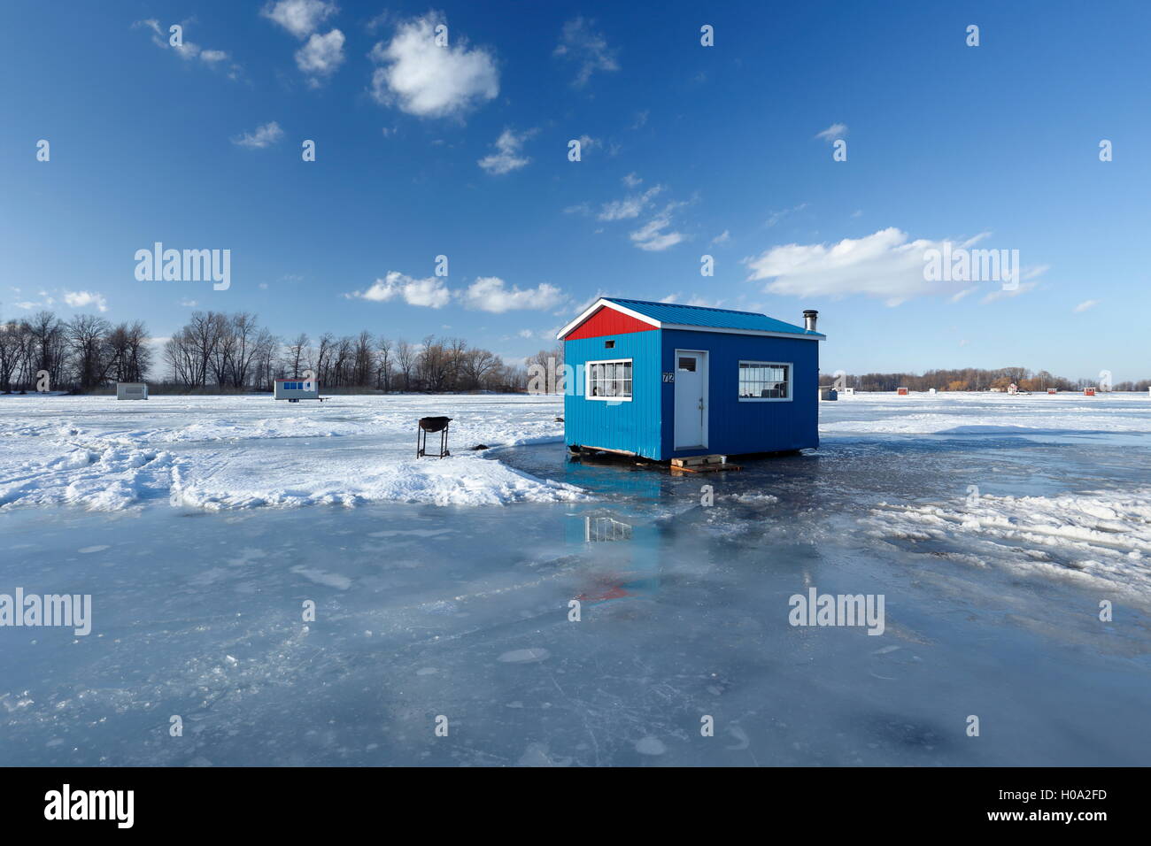 Frost Covered Log Cabin On High Resolution Stock Photography and Images ...