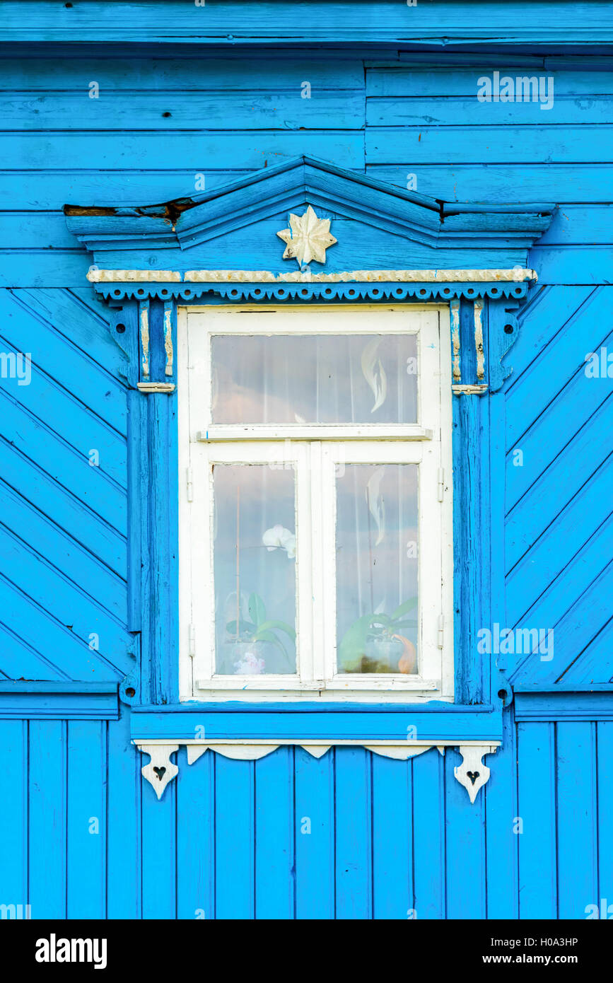 Wooden blue window hi-res stock photography and images - Alamy